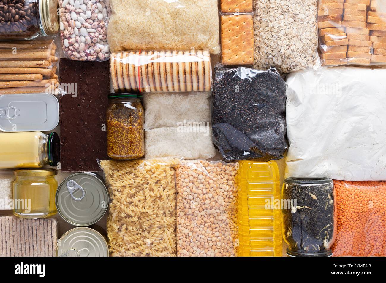 Home food supplies for quarantine and isolation, including canned food ...