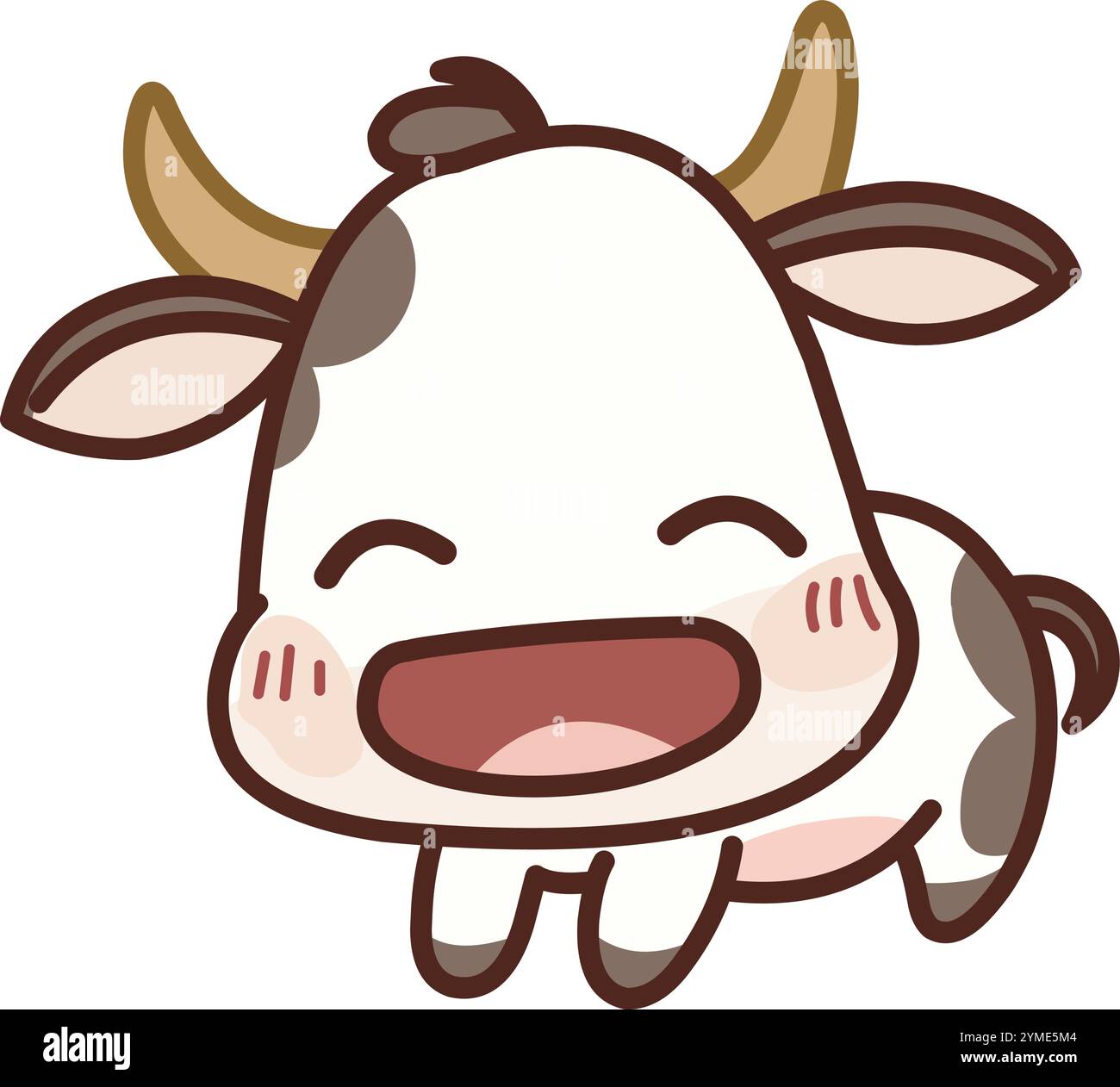 Kawaii Style Cow Laughing Stock Vector Image & Art - Alamy