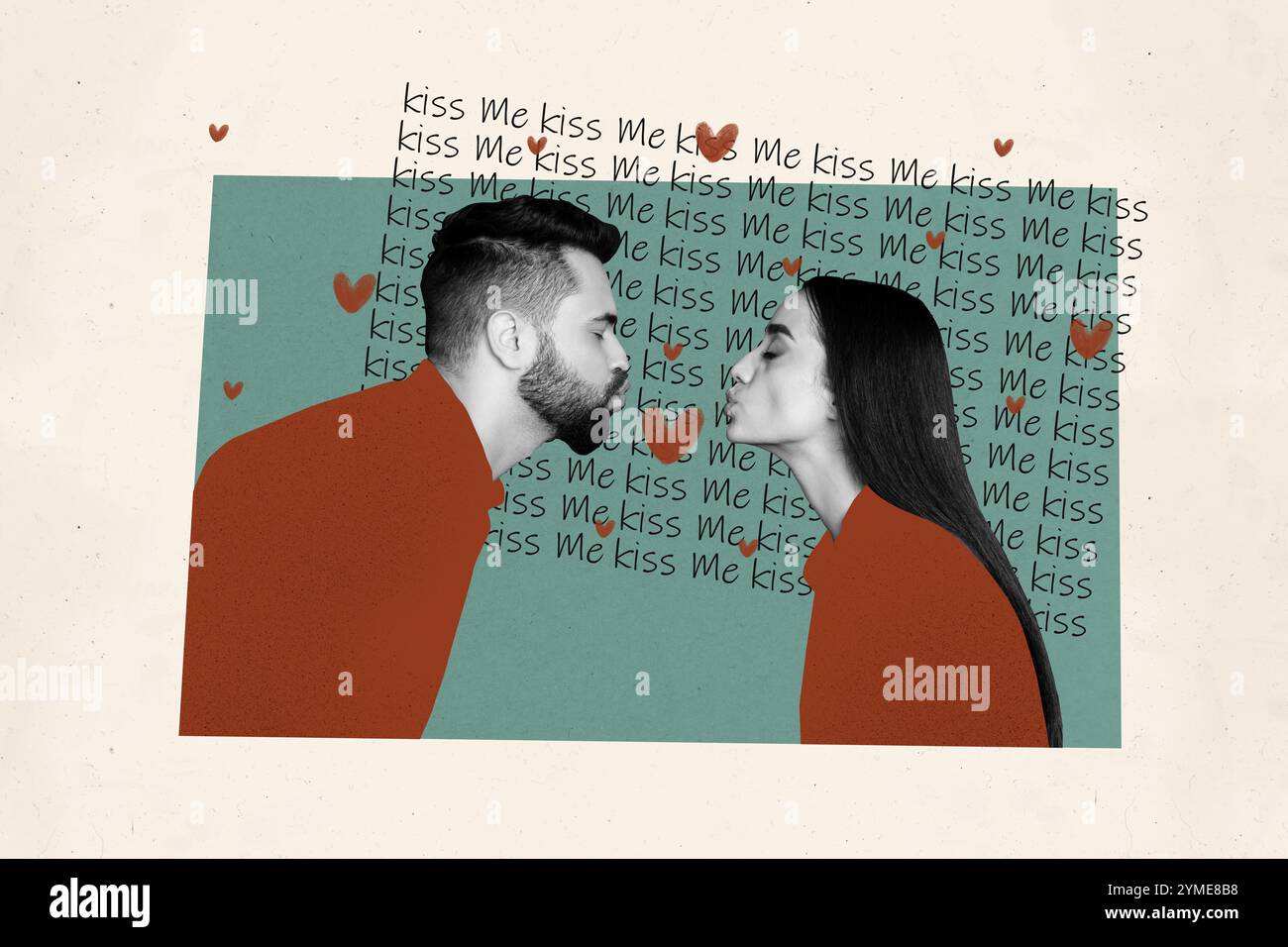 Composite trend artwork sketch image photo collage of valentine day ...