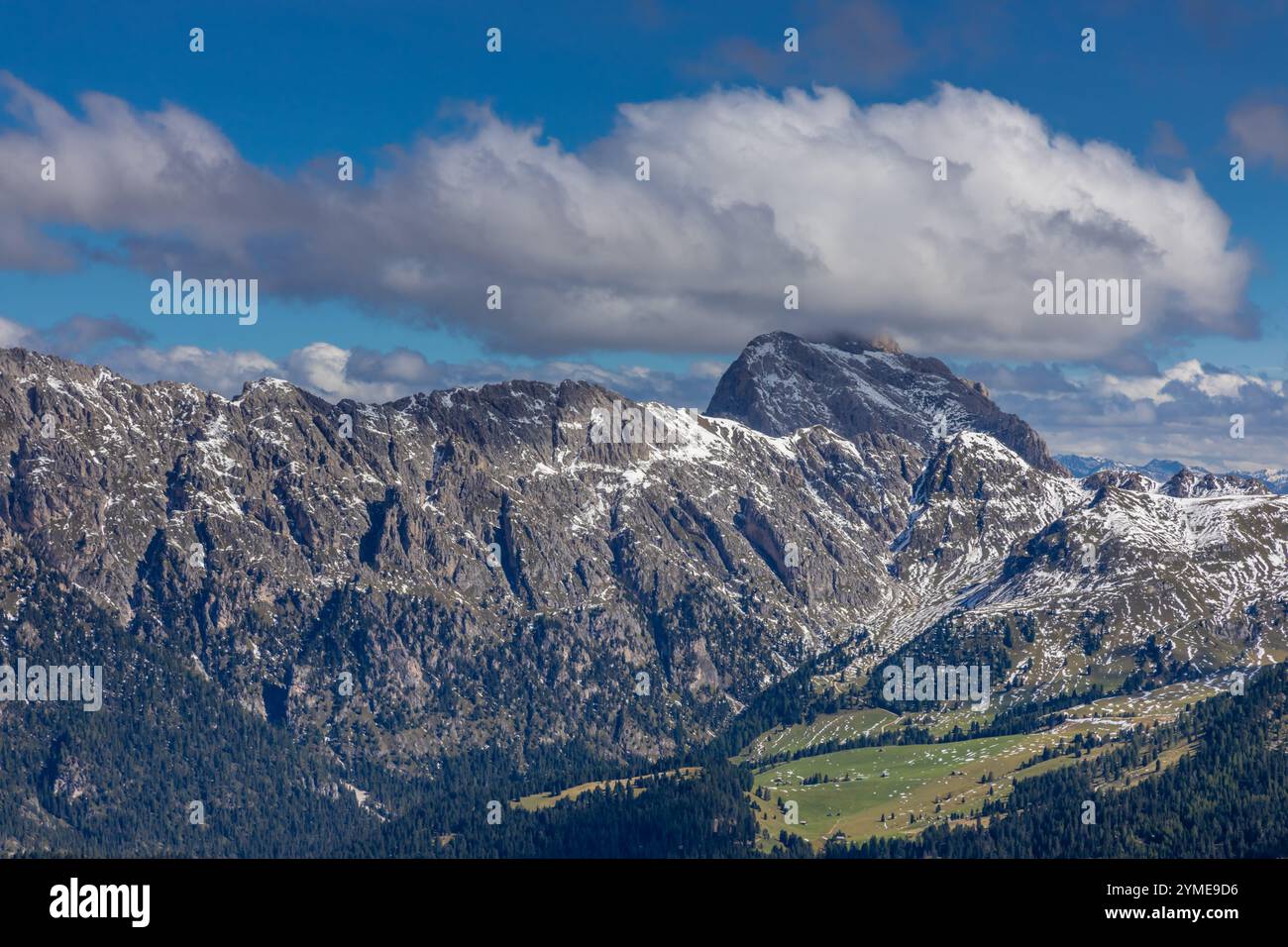 Aerial view of the Dolomites. Mountain landscape from above. Rocky ...