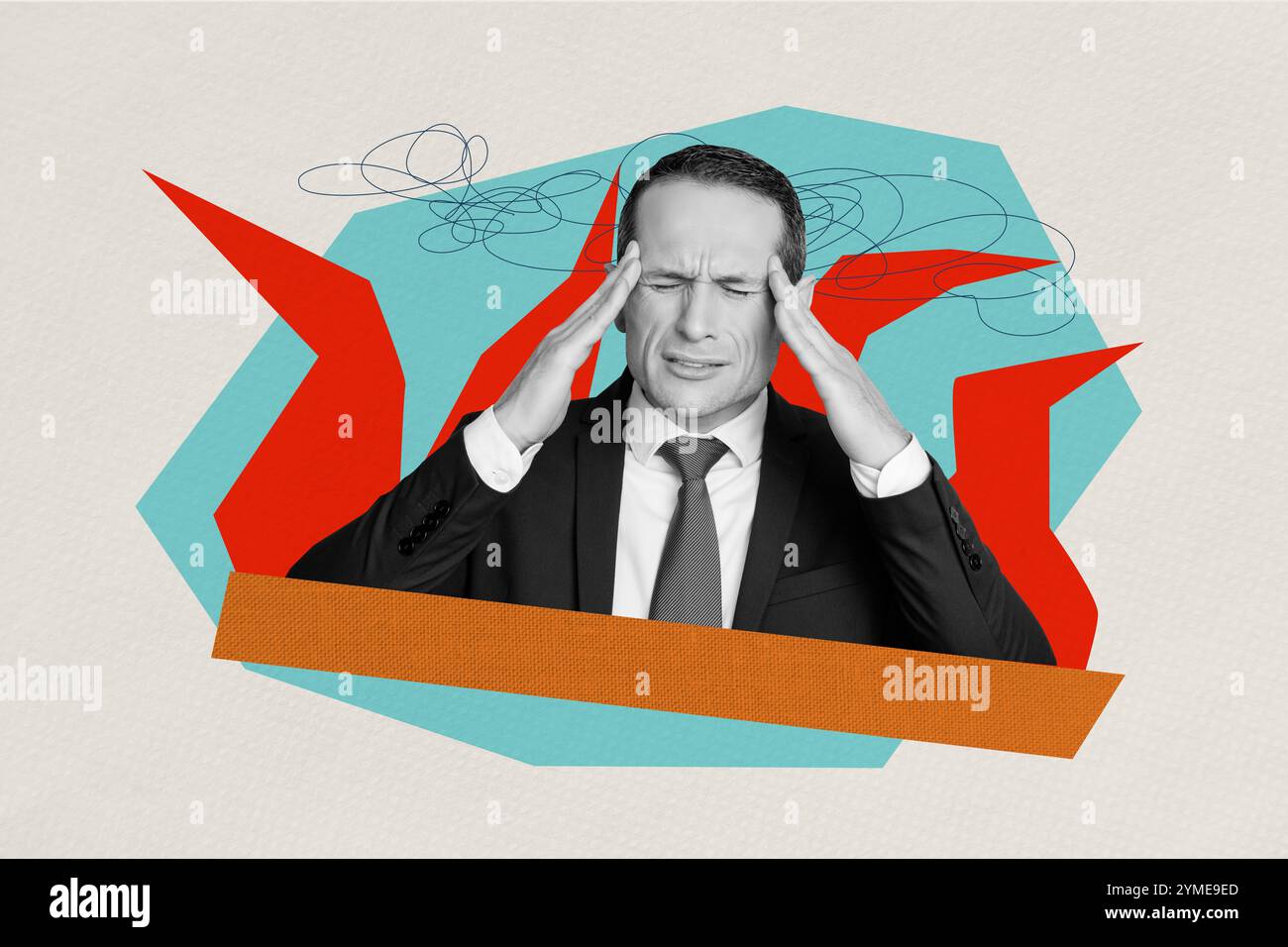 Composite trend artwork sketch image photo collage of fired burn ...