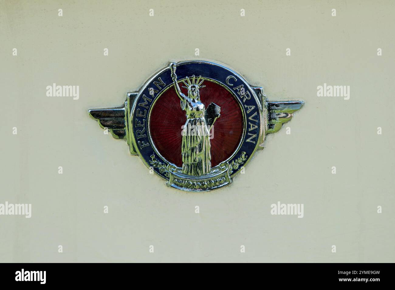 A Freeman Caravan Badge with the Statue of Liberty emblem Stock Photo ...