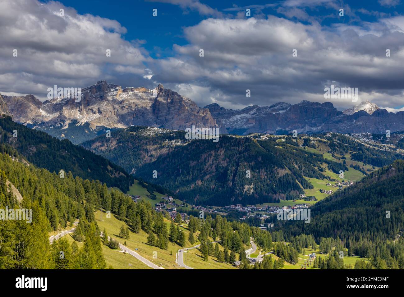 Aerial view of the Dolomites. Mountain landscape from above. Rocky ...