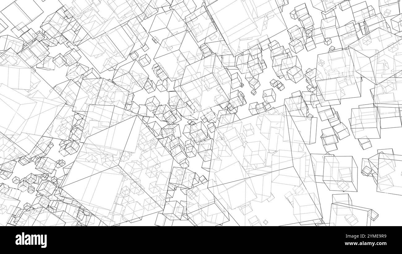 Wireframe Boxes. Sketch style Stock Vector Image & Art - Alamy