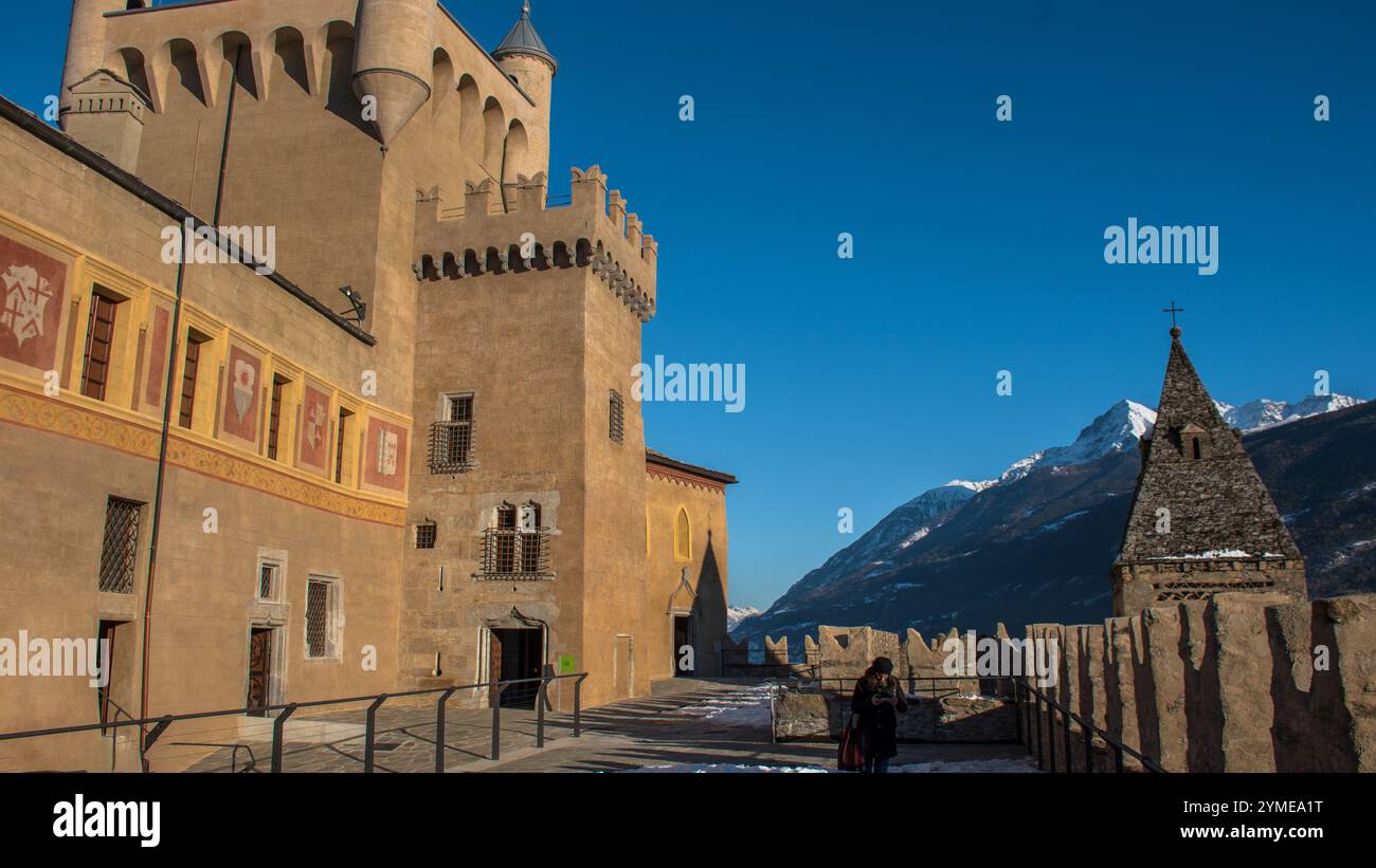 Views of Saint-Pierre Castle, Valle d'Aosta, Italy Stock Photo - Alamy