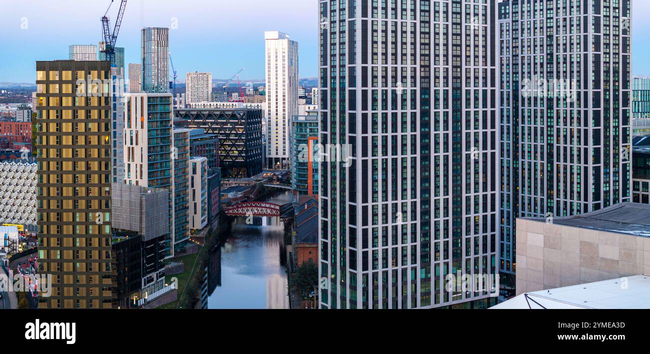 Panoramic aerial image of Manchester skyline Stock Photo - Alamy