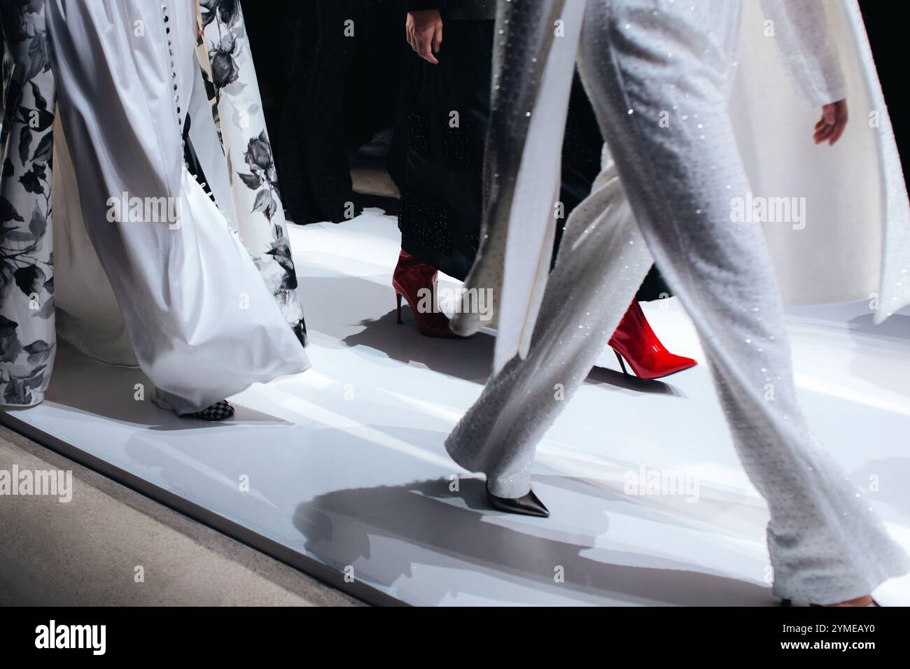 White fashion cloth, red high heels, fashion cloth concept, models ...