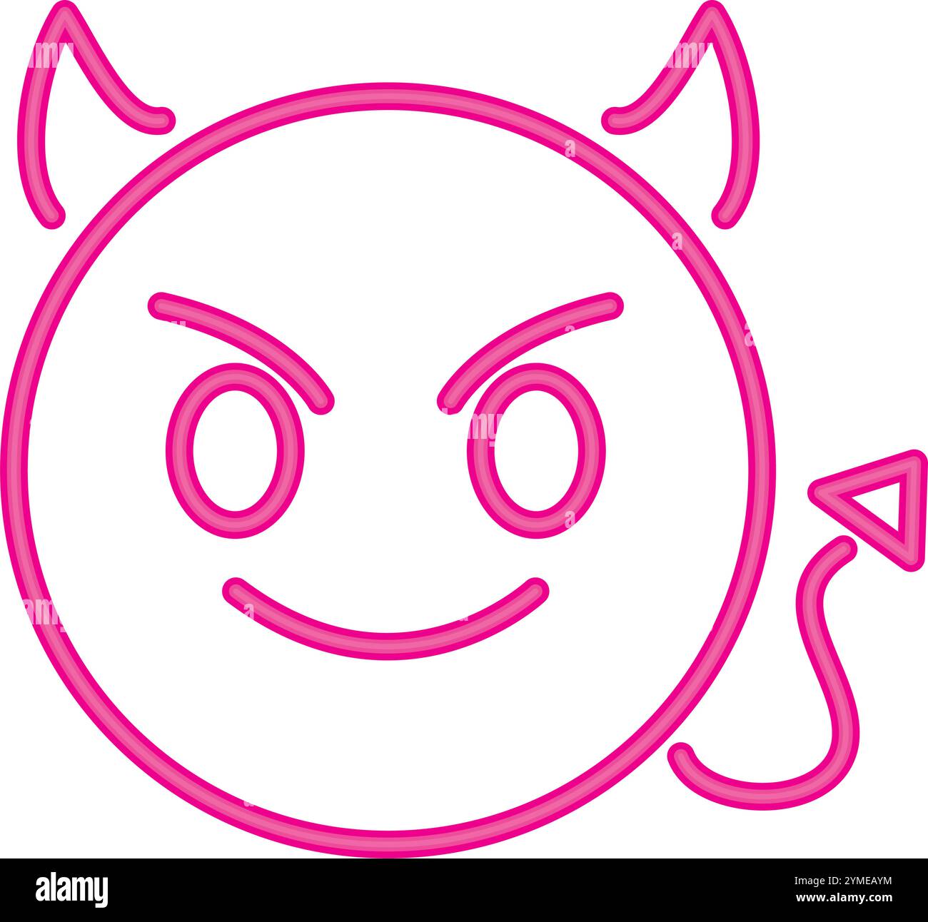 neon emoji devil face Stock Vector Image & Art - Alamy