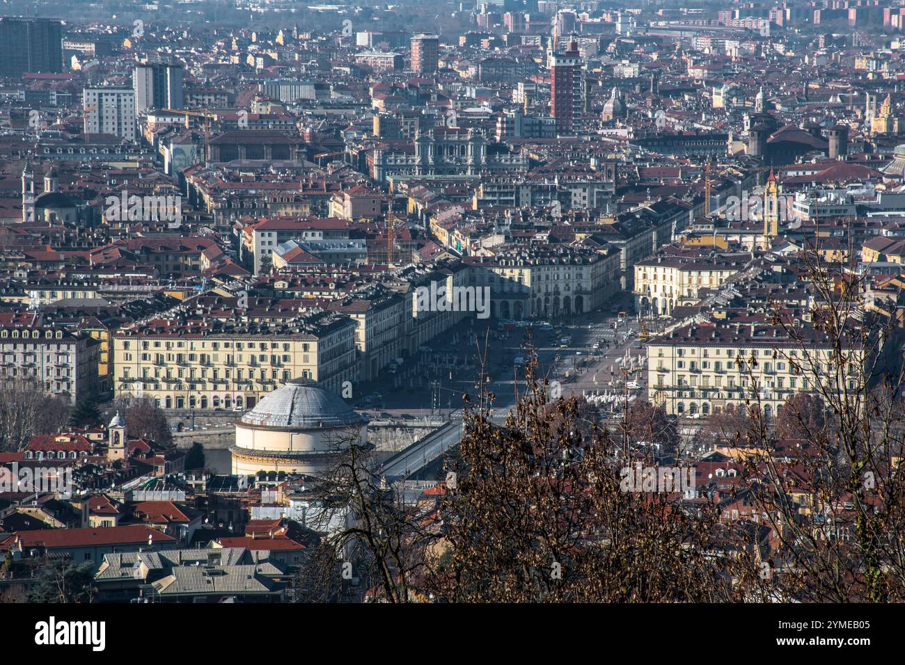 Landscapes of the city of Turin, Italy. Daylight and by night Stock ...