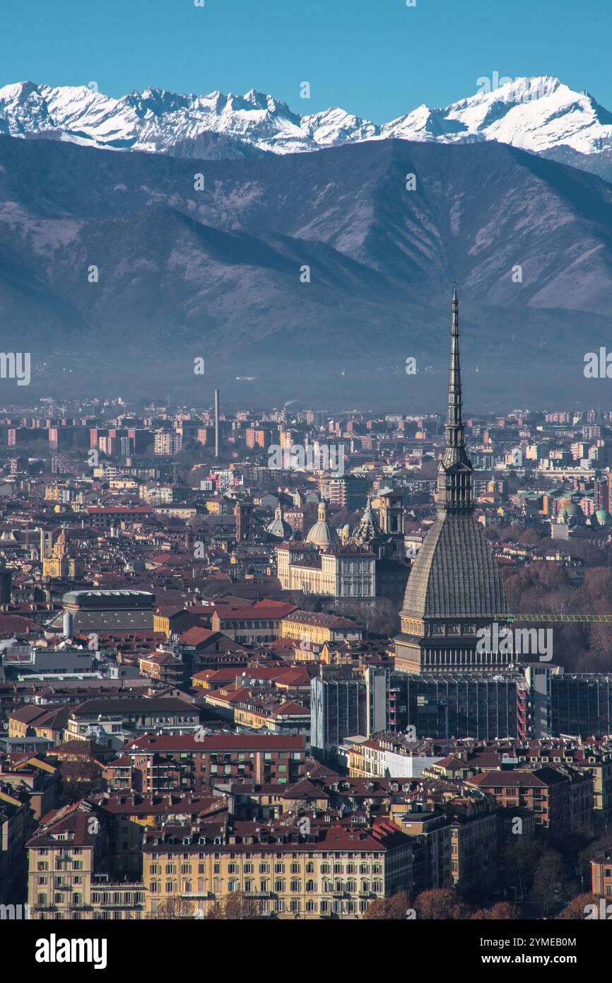 Landscapes of the city of Turin, Italy. Daylight and by night Stock ...