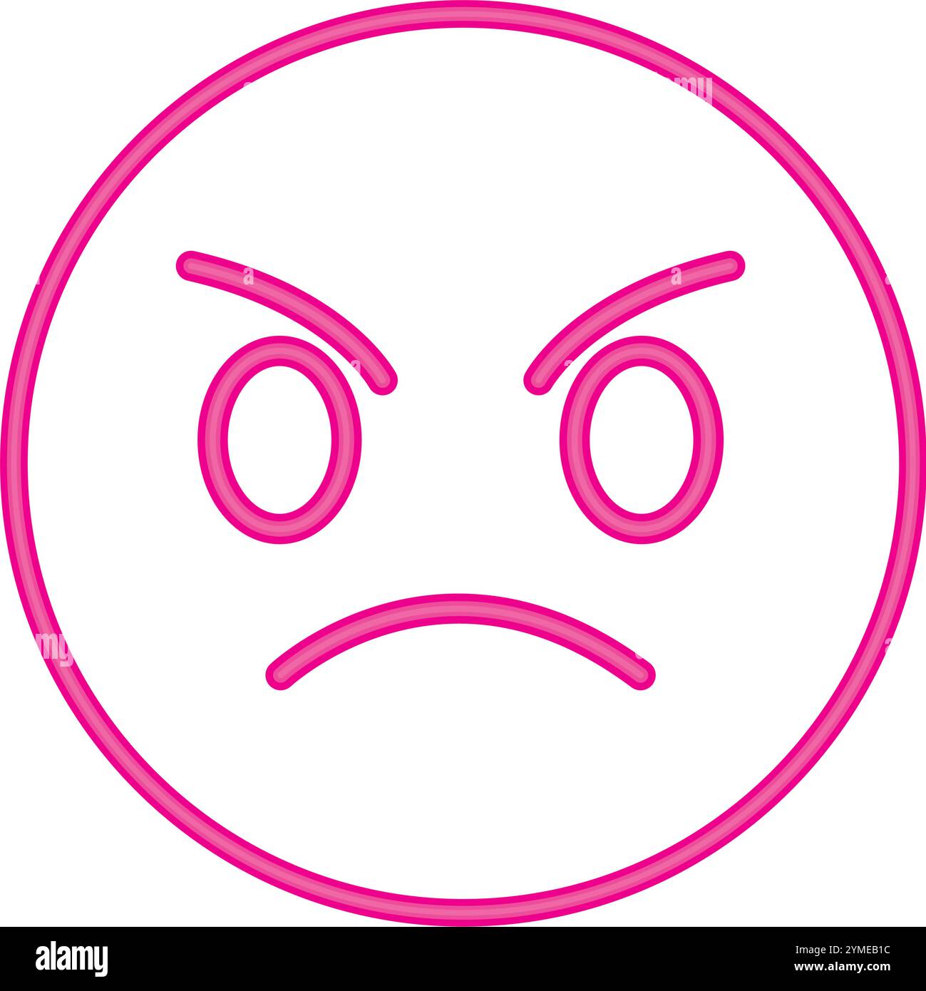 neon emoji angry face Stock Vector Image & Art - Alamy