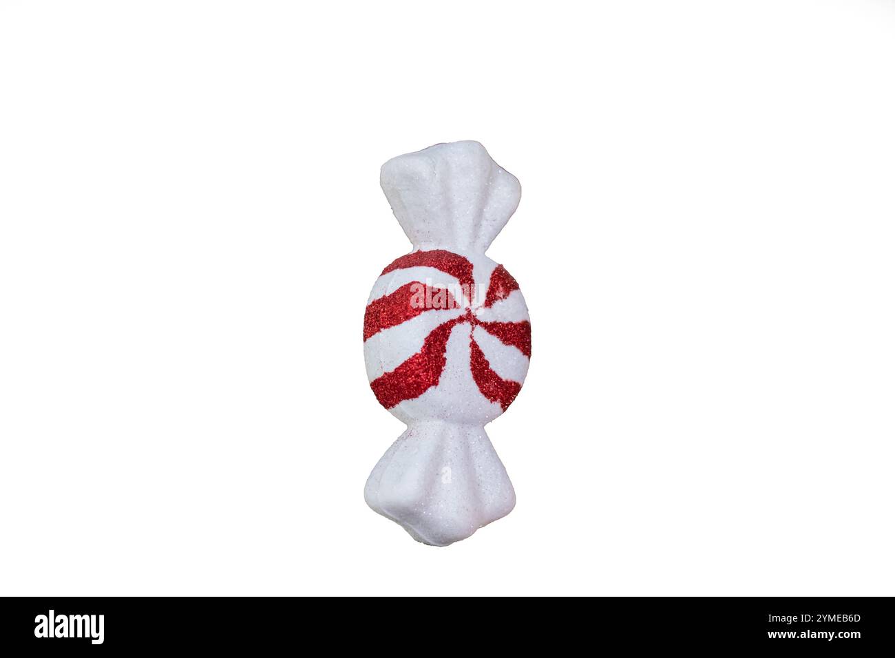 A sweet treat that is red and white in color, specifically designed in ...