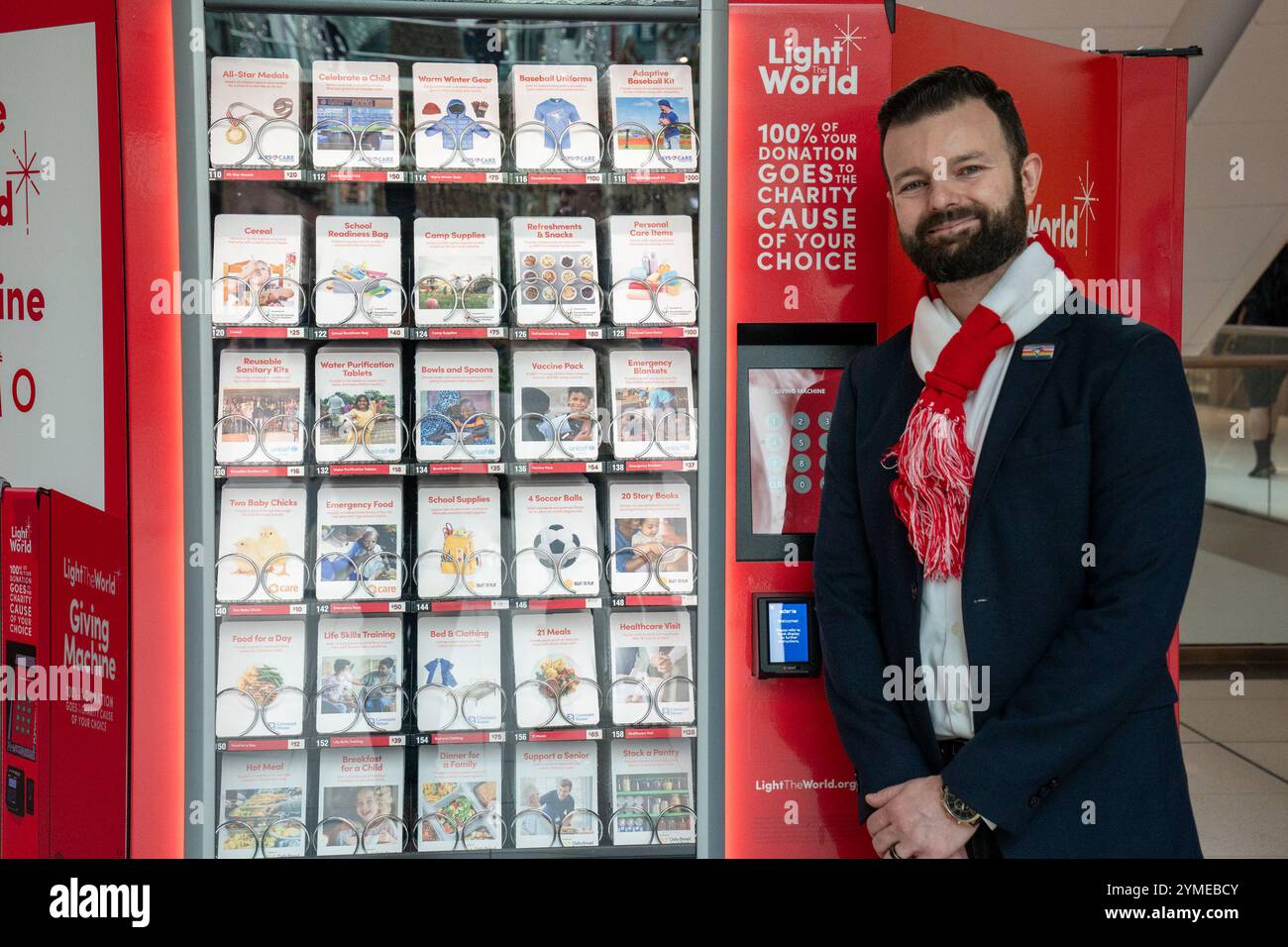 Matthew Capoccia attends Light The World Giving Machine unveiling at ...