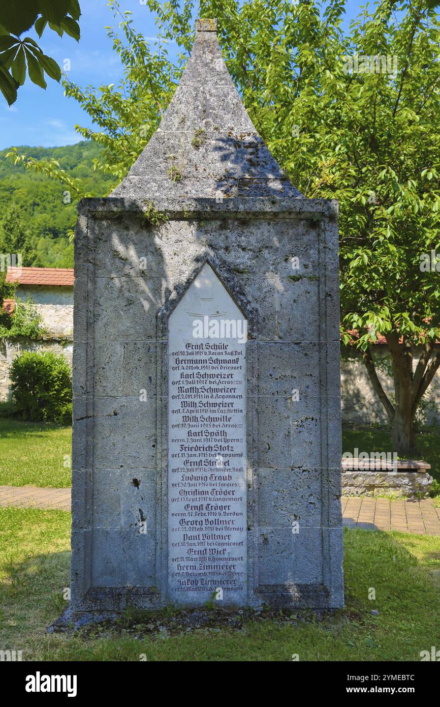 Memorial stone, inscription, names, commemoration of the fallen sons in ...