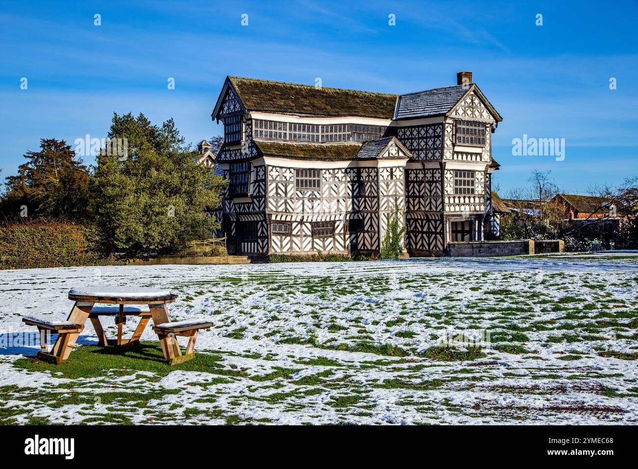 Little Moreton Hall a Tudor manor house near Congleton Cheshire England ...