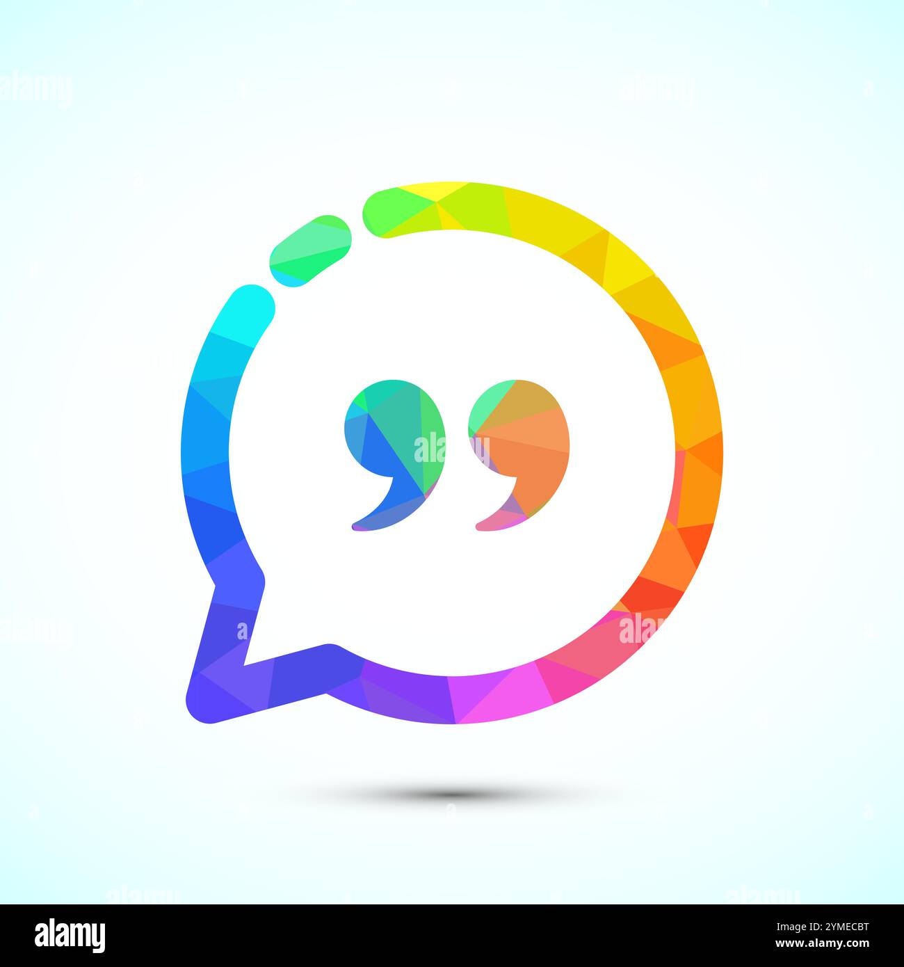 Testimonial icon, Quote icon, Quotation mark sign low poly style Stock ...