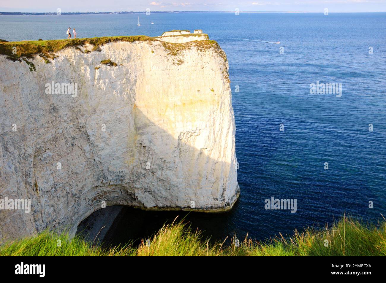 Old Harry Rocks. Chalk cliffs in Dorset, southern England, UK. UNESCO ...