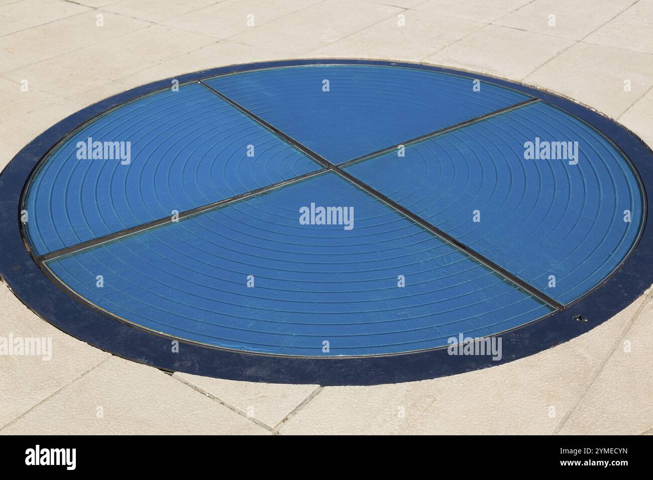 Close-up of blue LED panel representing the solar system, Zadar ...