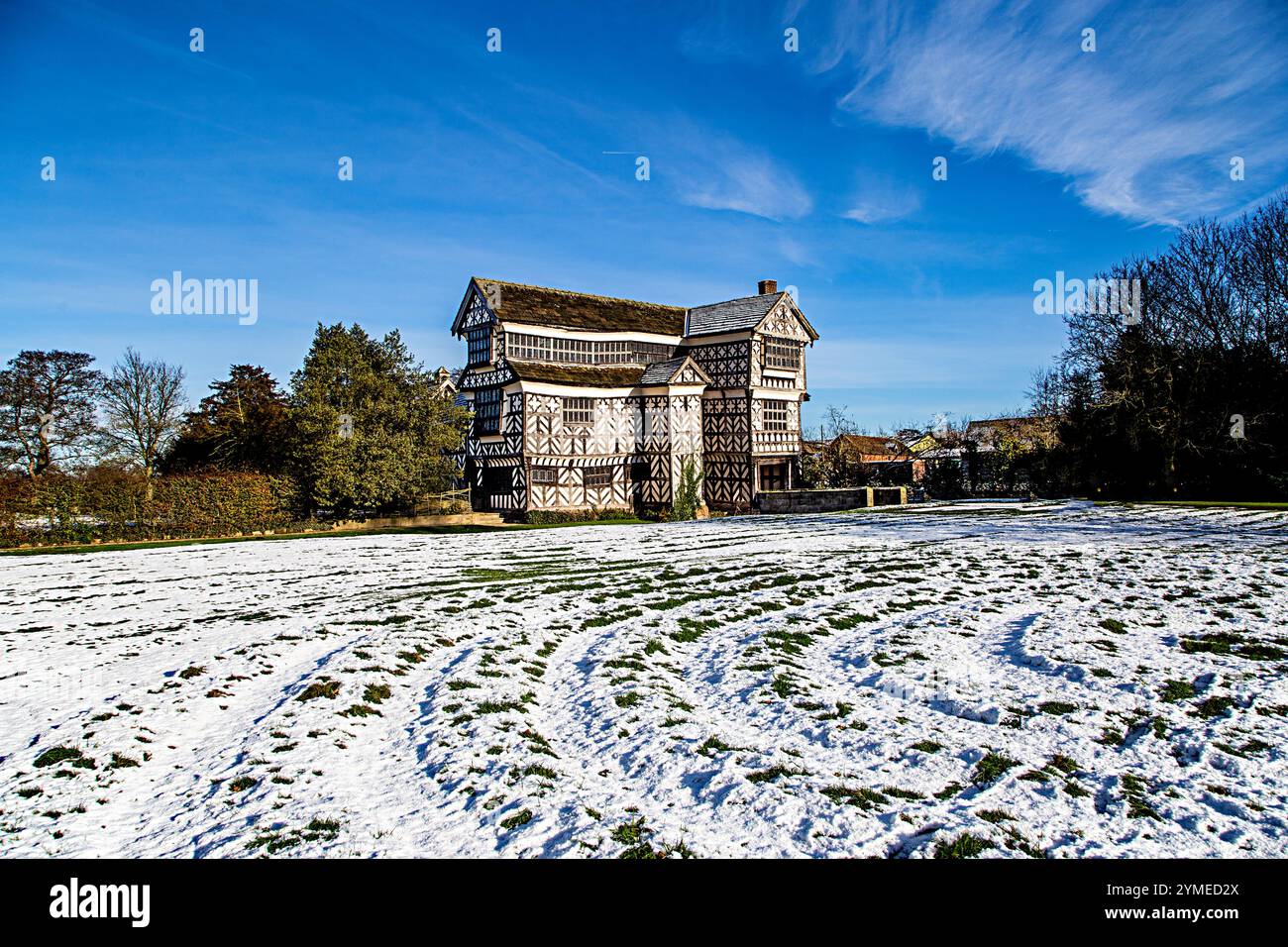 Little Moreton Hall a Tudor manor house near Congleton Cheshire England ...