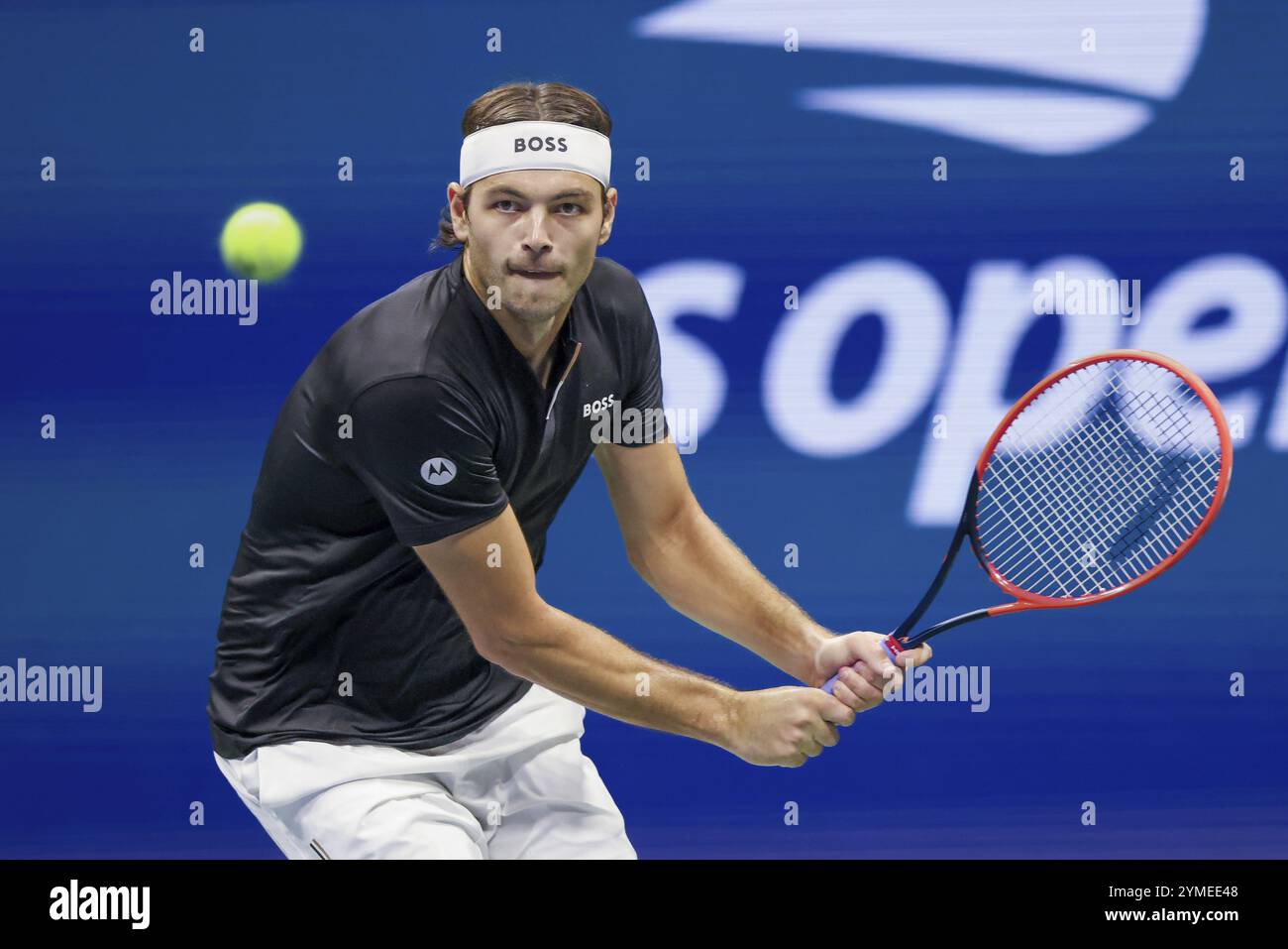 Tennis player Taylor Fritz in action at the US Open 2024 Championships ...