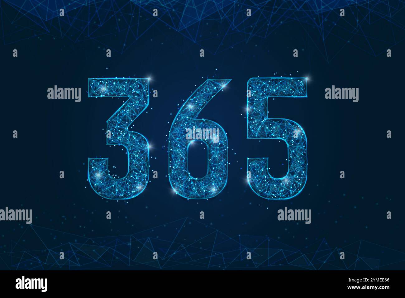 Abstract isolated blue image of 365 Logo. Polygonal low poly wireframe ...