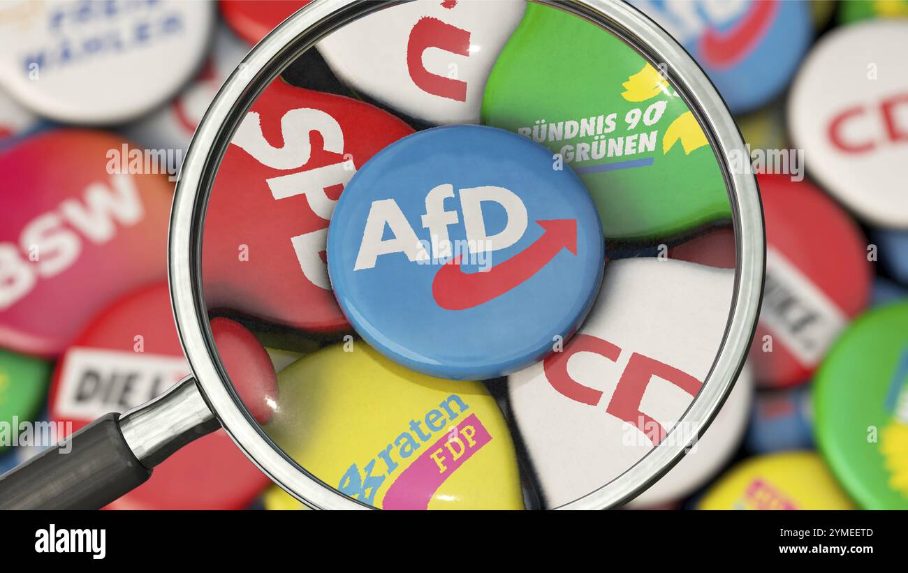 Symbolic image on the topic of AfD observation, AfD election campaign ...
