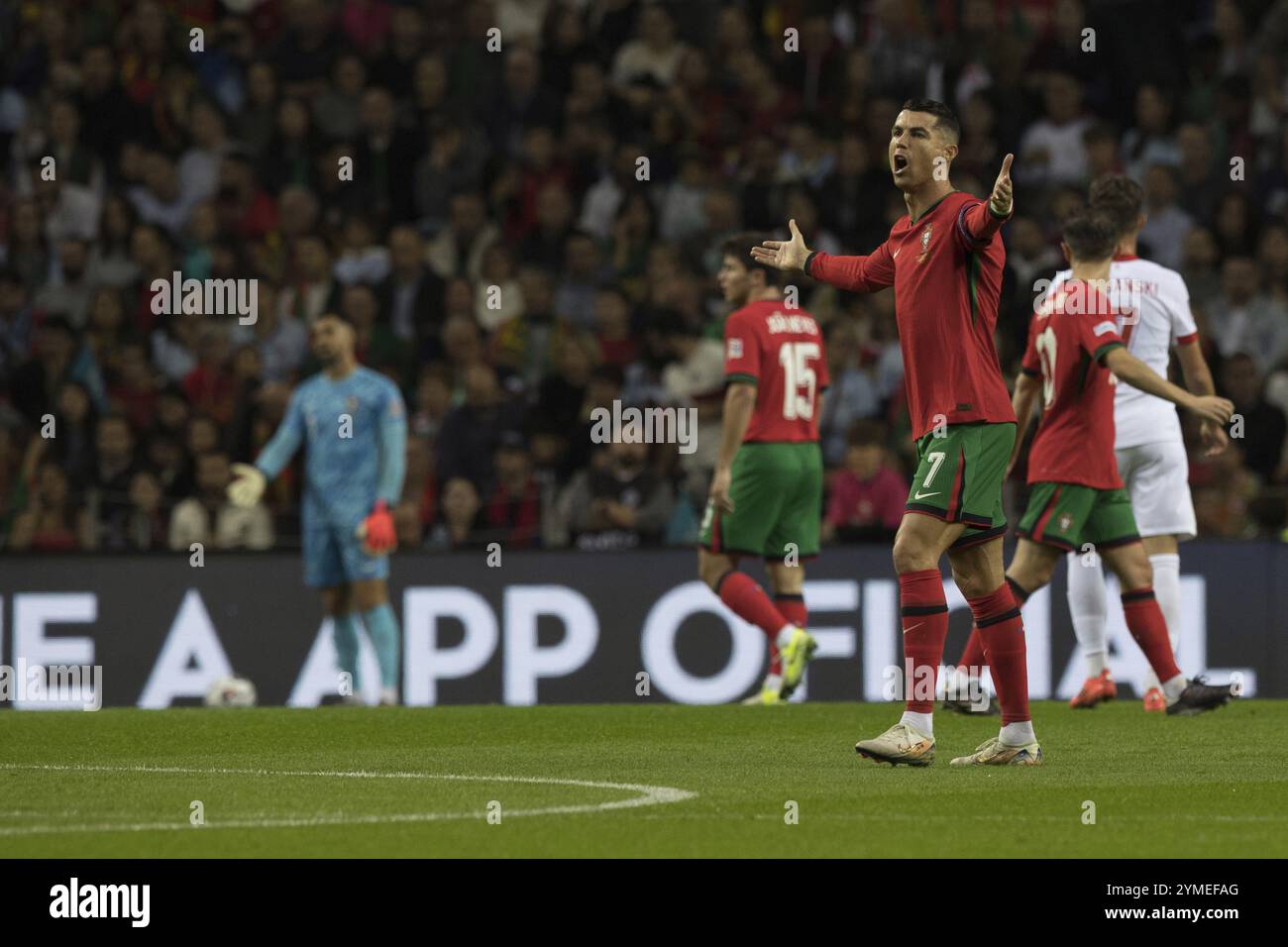 Football match, captain Cristiano RONALDO CR7 Portugal right with both ...