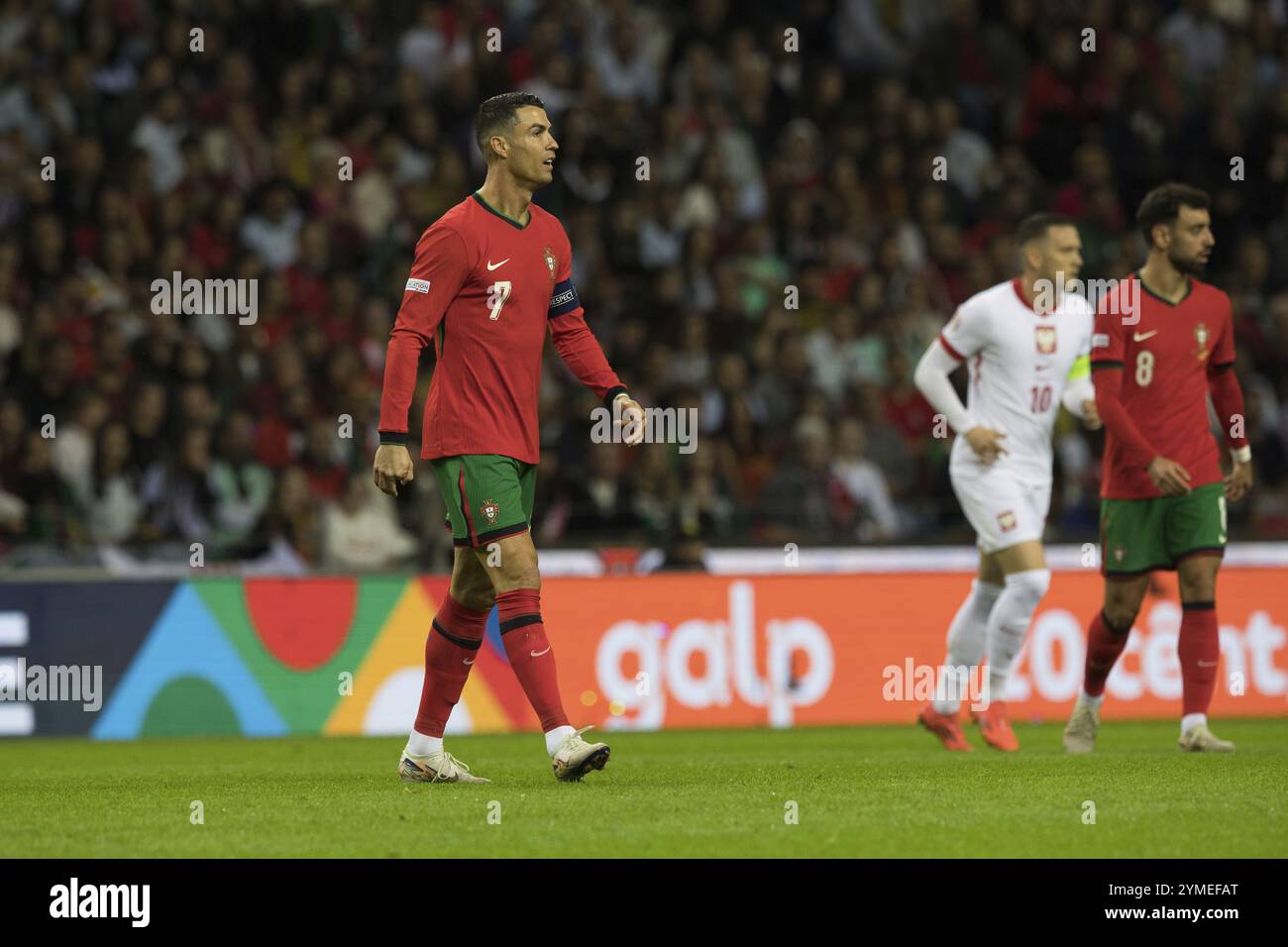 Football match, captain Cristiano RONALDO CR7 Portugal walks ...