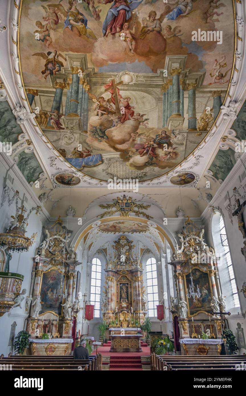 Main altar and ceiling frescoes, St George and Florian is a listed ...