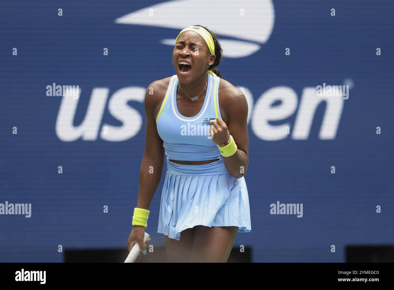 Tennis player Coco Gauff celebrates at the US Open 2024 Championships ...