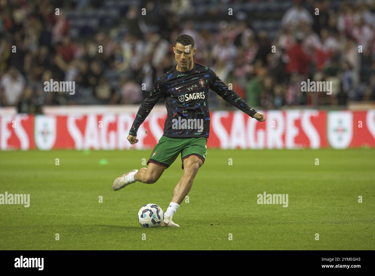 Football match, Cristiano RONALDO CR7 Portugal warming up in front of ...