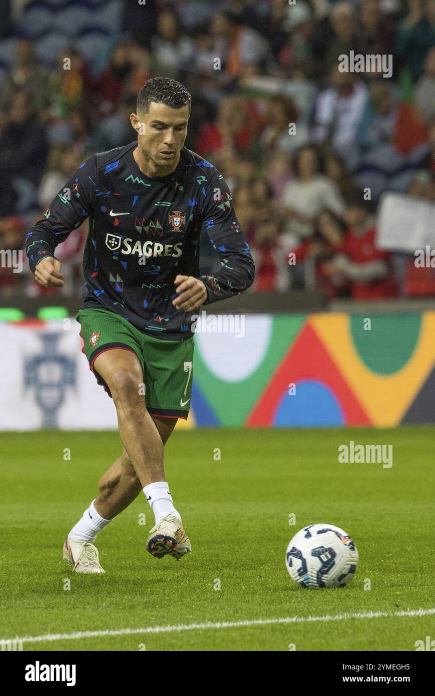Football match, Cristiano RONALDO CR7 Portugal warming up in front of ...