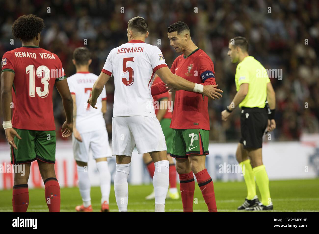 Football match, captain Cristiano RONALDO CR7 Portugal r. with captain ...