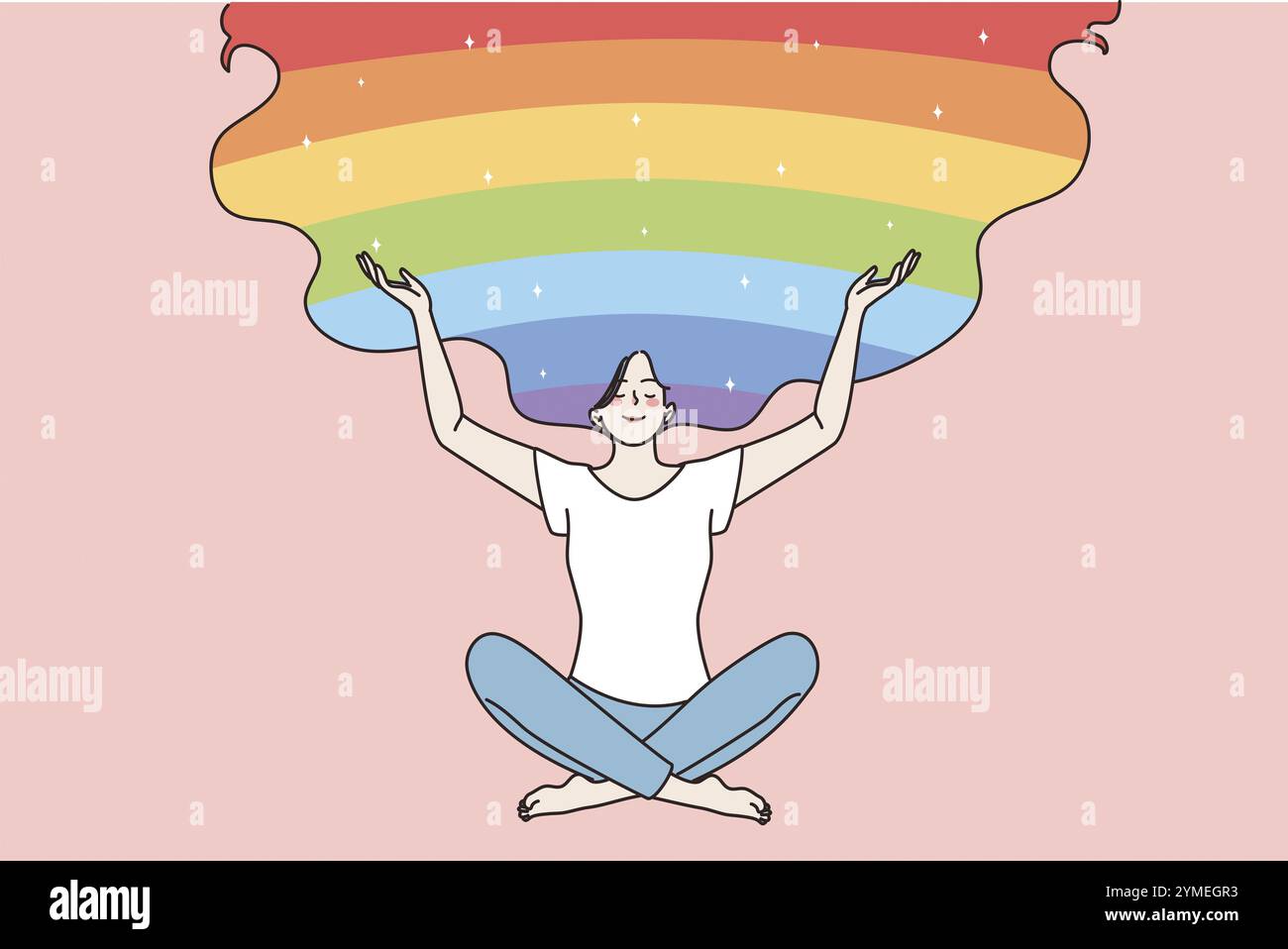 Body positive and health care concept. Happy smiling young woman ...