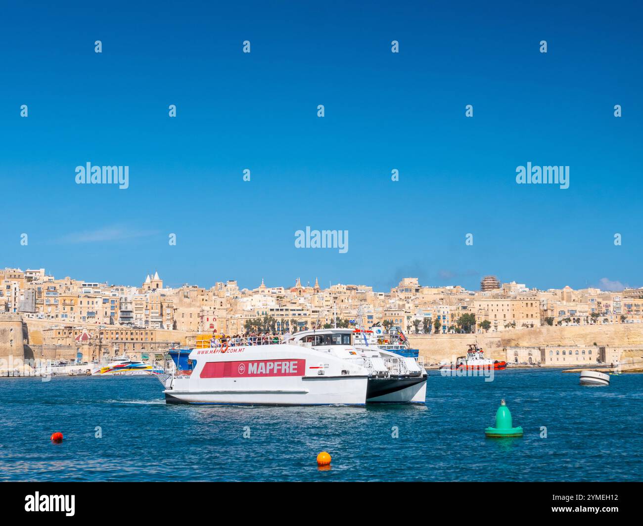 Valletta to Birgu ferry in the Grand harbour Valletta, Malta 2024 Stock ...
