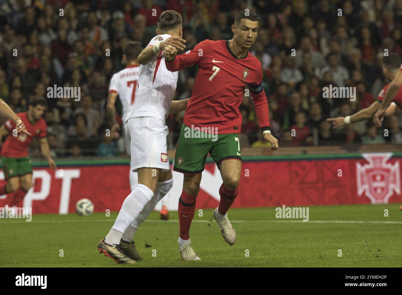 Football match, captain Cristiano RONALDO CR7 Portugal right looking ...