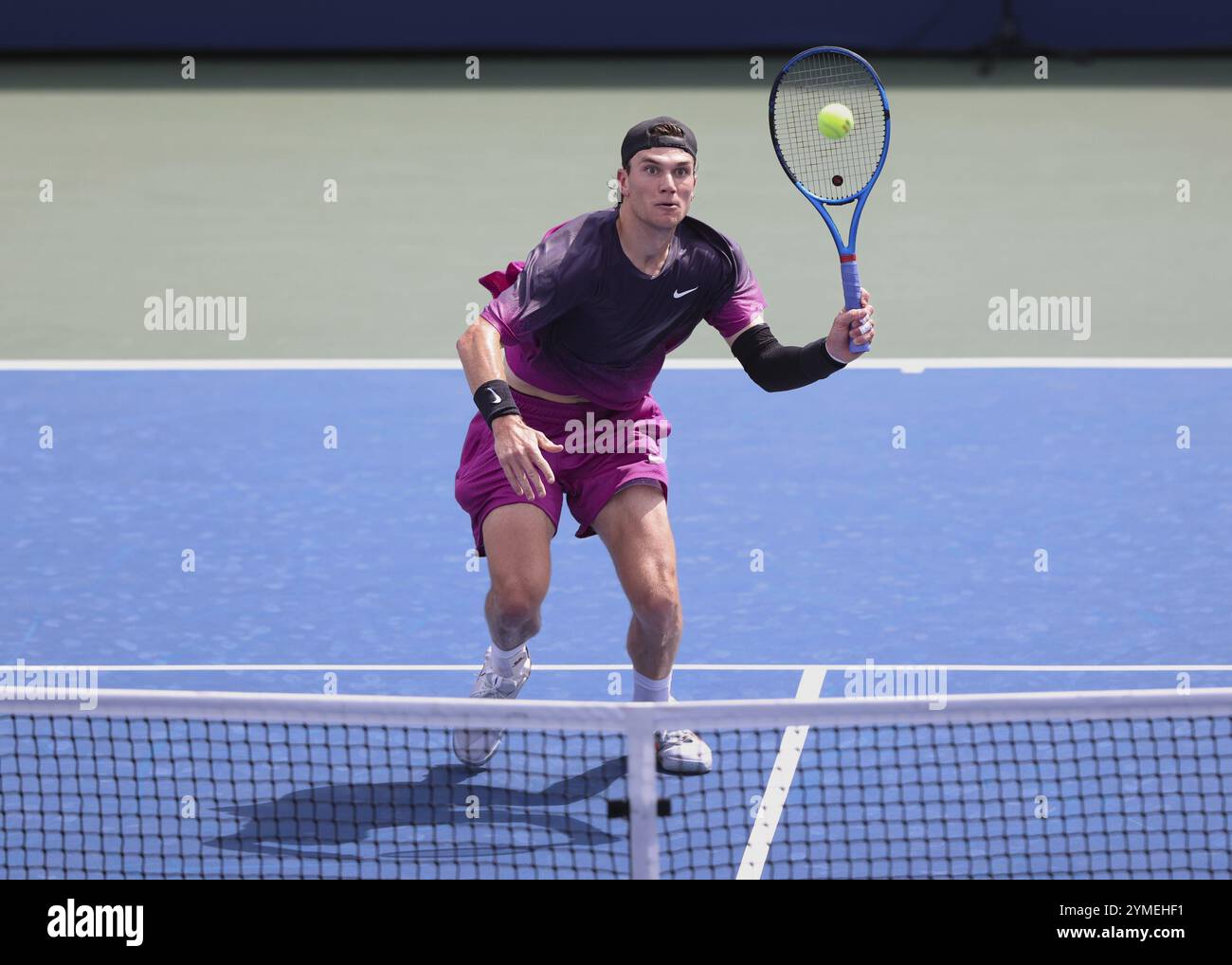 Tennis player Jack Draper of Great Britain in action at the US Open ...