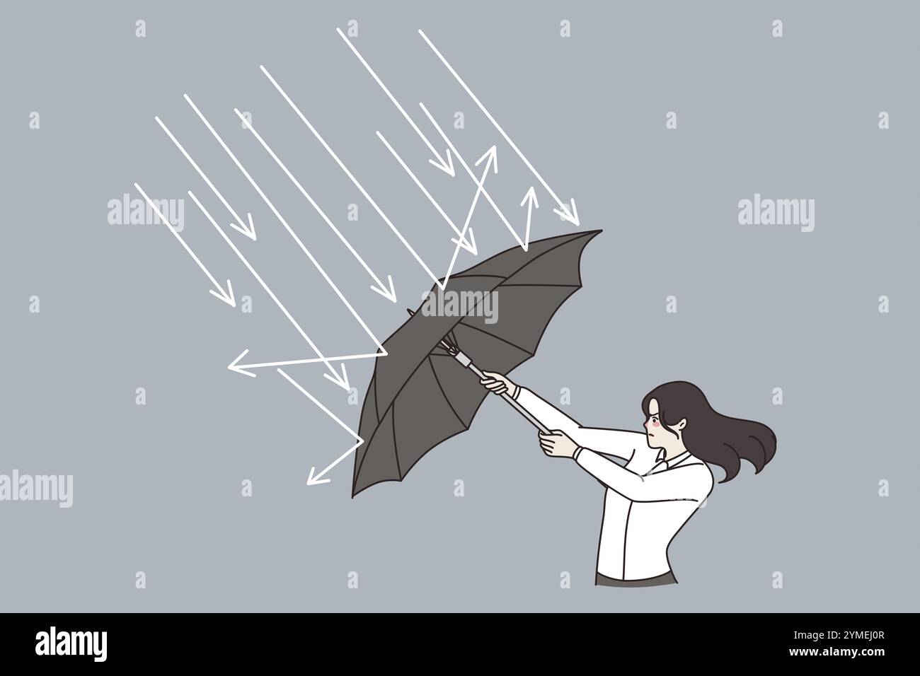 Business defending, challenge, strategy concept. Young business woman ...