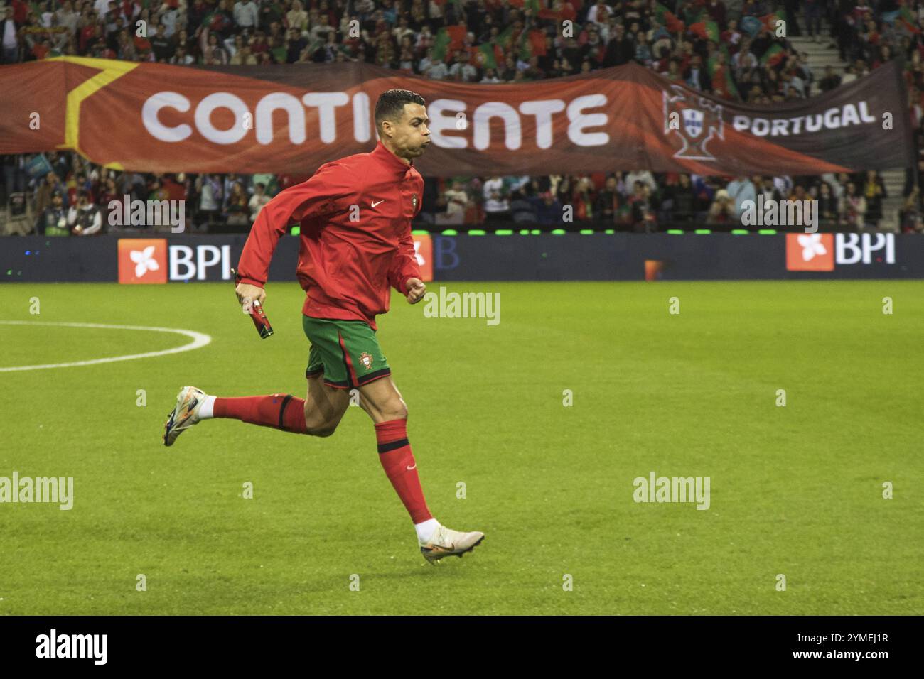 Football match, Cristiano RONALDO CR7 Portugal sprinting to the right ...