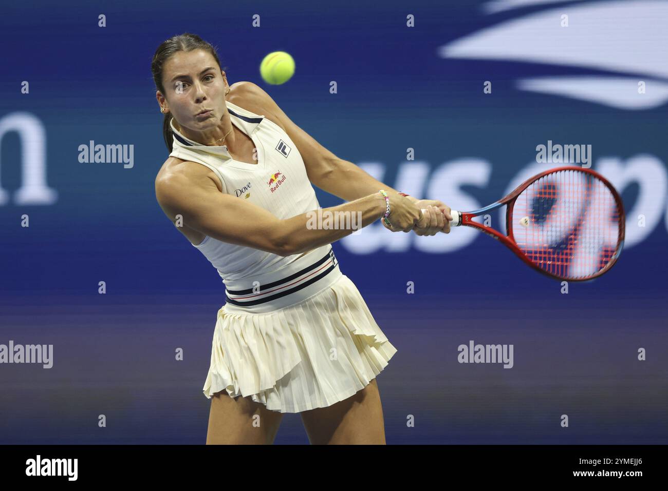 Tennis player Emma Navarro in action at the US Open 2024 Championships ...