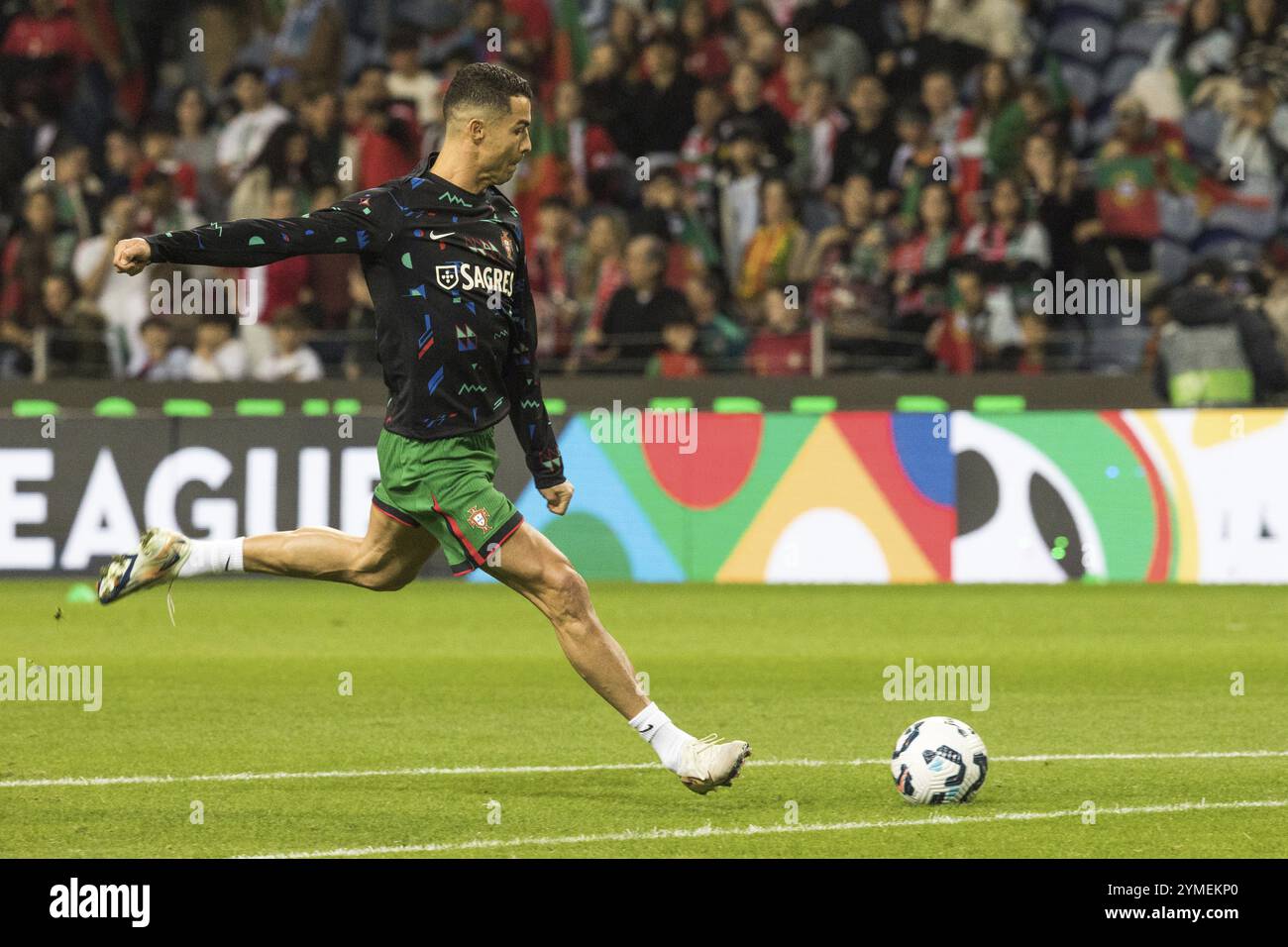 Football match, Cristiano RONALDO CR7 Portugal warming up in front of ...