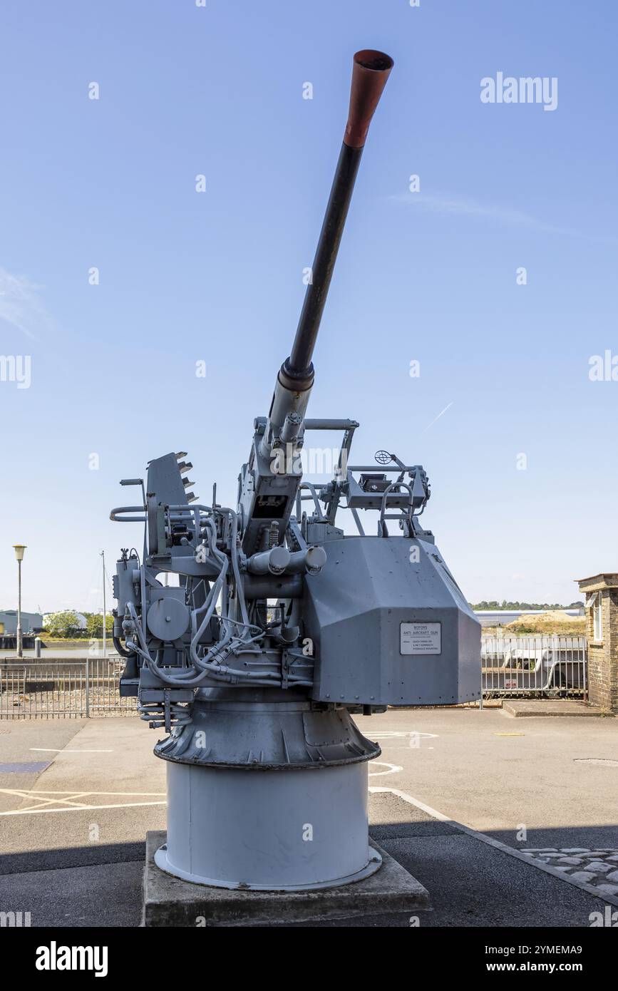 CHATHAM, KENT, UK, AUGUST 9. View of an old Bofors gun in Chatham, Kent ...