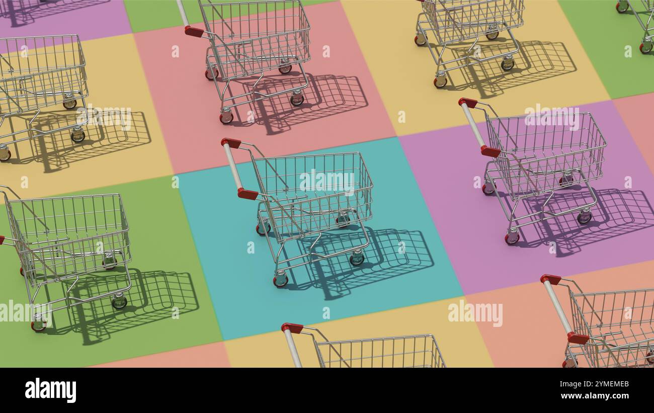 Symbolic image on the subject of shopping, consumer behaviour ...