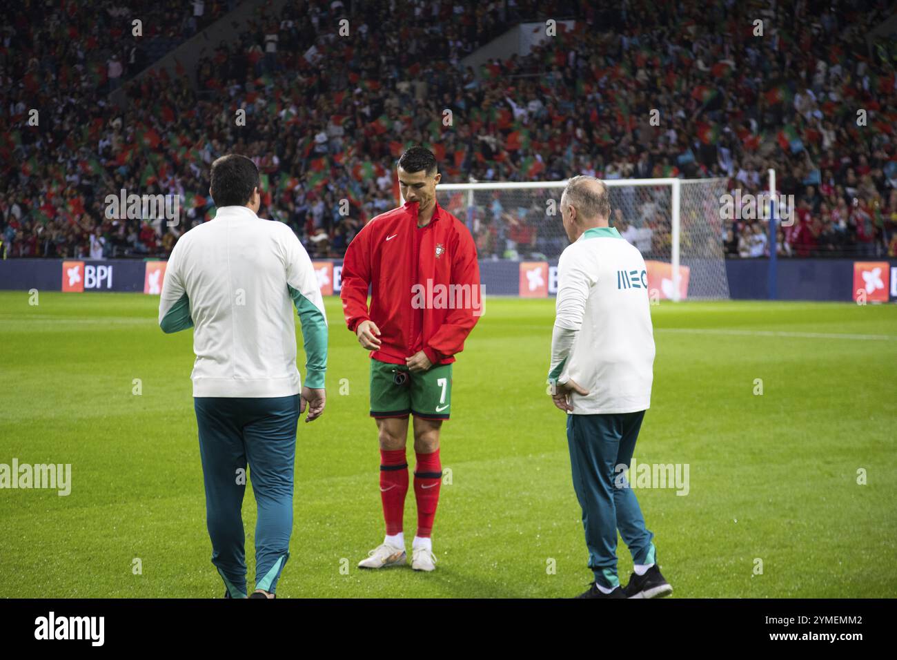 Football match, Cristiano RONALDO CR7 Portugal centre in front of the ...