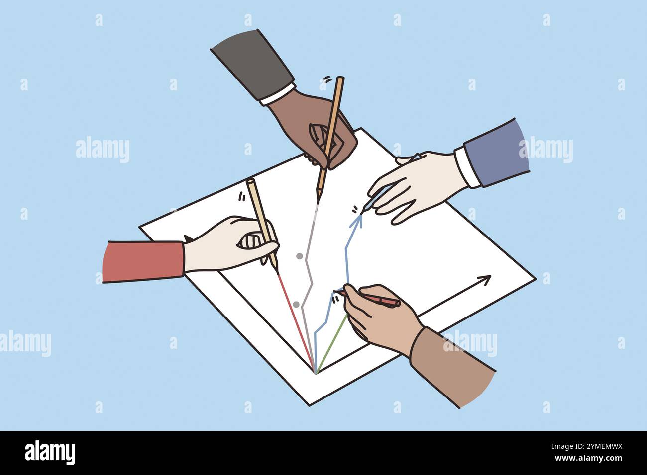 Business development, workshop and strategy concept. Hands of business ...