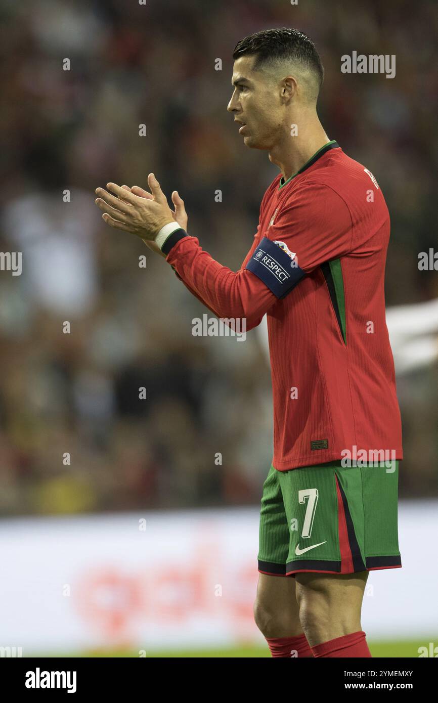 Football match, captain Cristiano RONALDO CR7 Portugal clapping looking ...