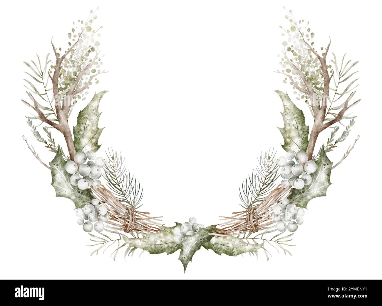 Christmas winter greenery holly Cut Out Stock Images & Pictures - Alamy