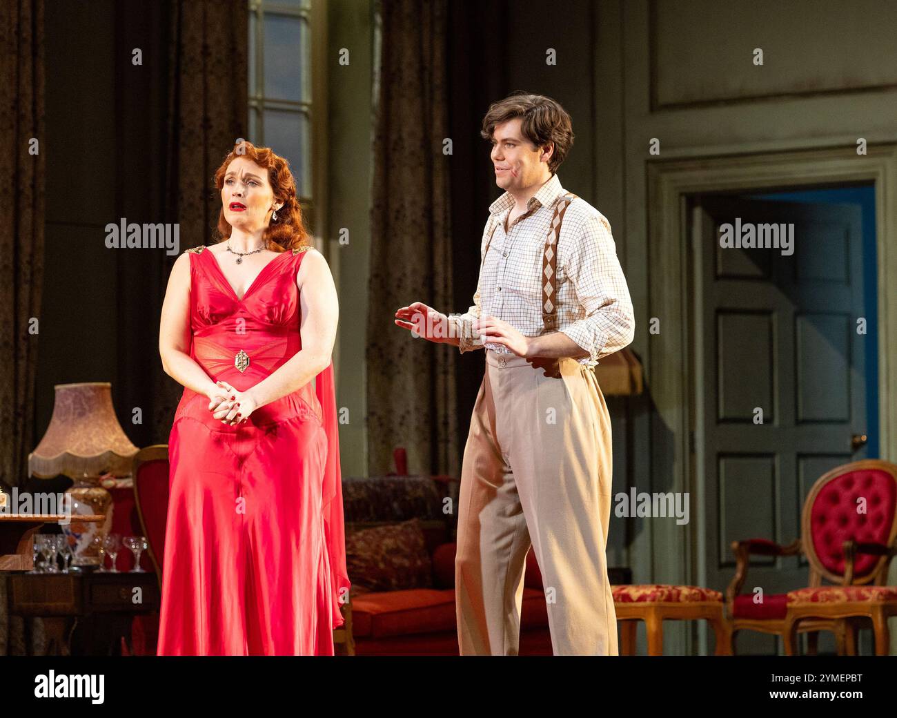 Rhian Lois (Adina), Thomas Atkins (Nemorino) in THE ELIXIR OF LOVE at English National Opera ...