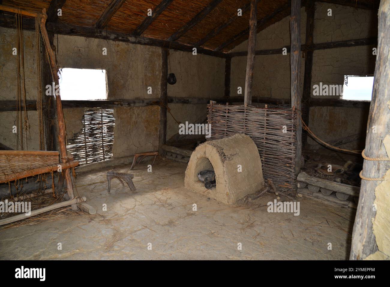 The Bay of Bones Museum in Ohrid, Macedonia, is a replica of a water ...