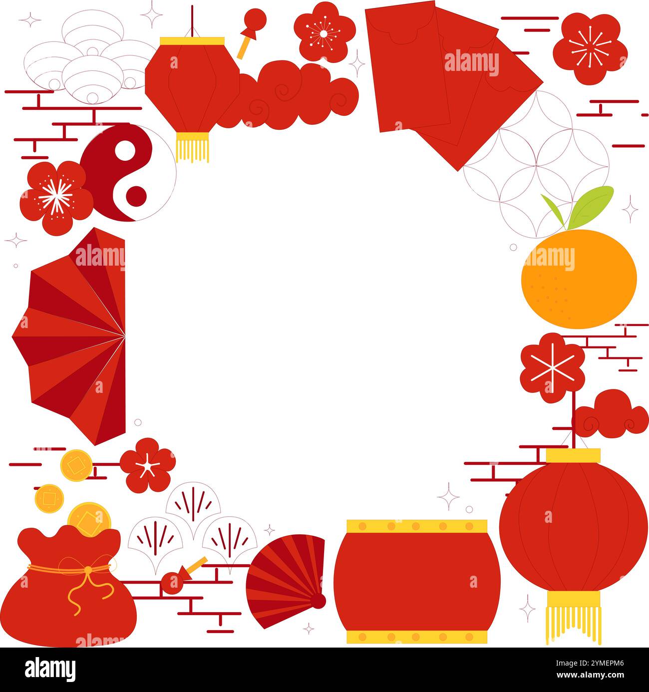 Square frame chinese new Cut Out Stock Images & Pictures - Alamy